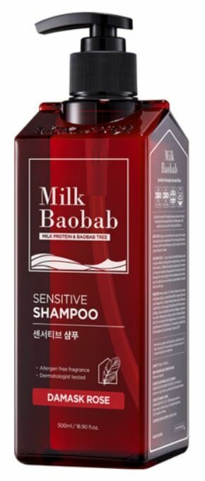 Milk Baobab Sensitive Shampoo Damask Rose безсульфатный и безсиликоновый шампунь (500мл.)