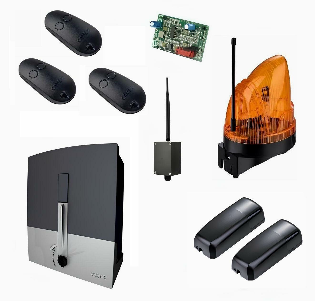 Автоматика для откатных ворот BXL04AGS FULL-K2-BT-Т3, комплект: привод, радиоприемник, 3 пульта, фотоэлементы, лампа, Bluetooth-модуль