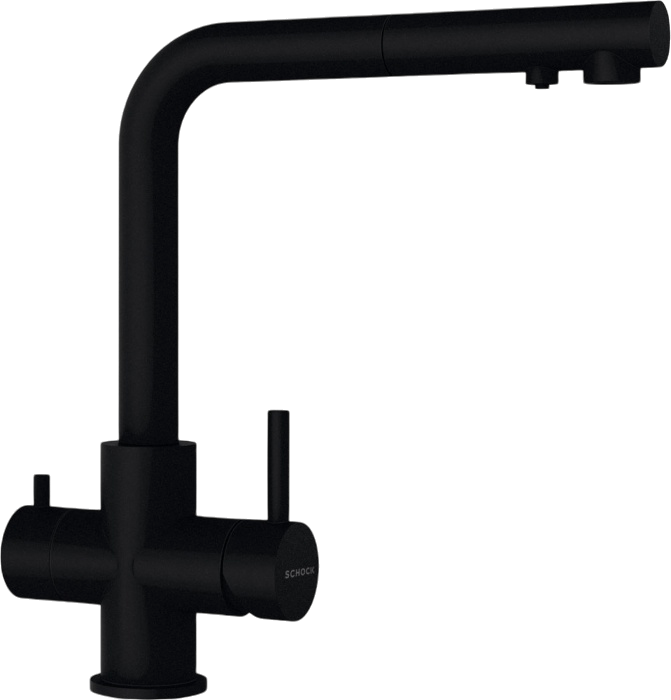 Смеситель для кухни Schock Cristadur Vitus-D Black Edition выдвижной излив, пуро