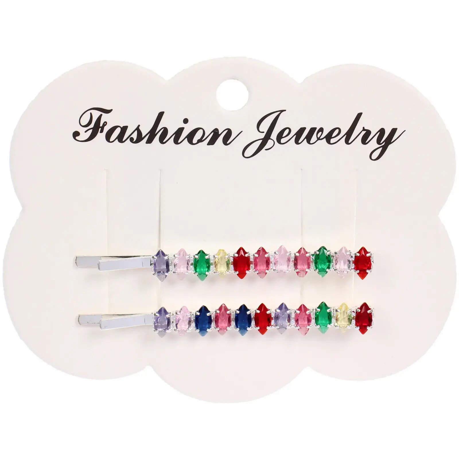 Невидимки для волос 2шт «Кристалы Агоры», цветные стразовые ромбики, 5см