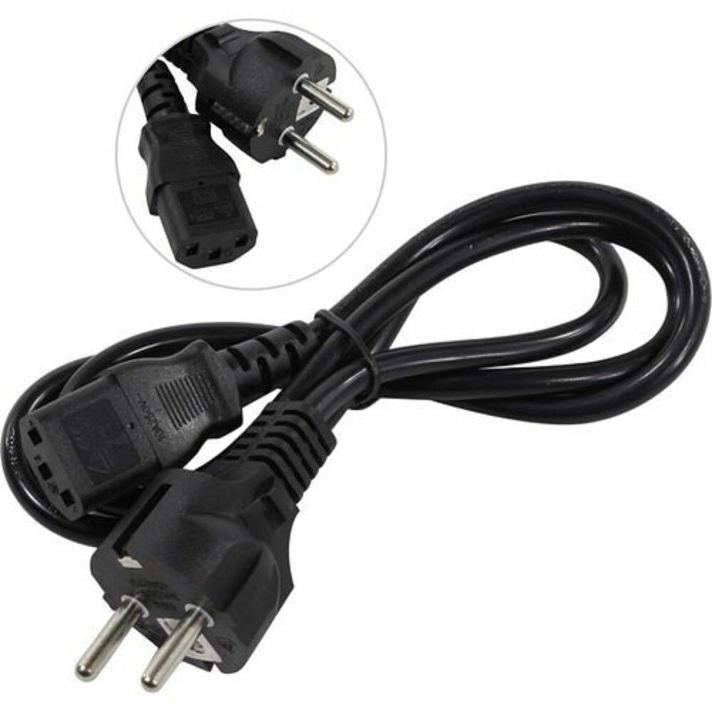 EXEGATE кабели EP280641RUS Кабель питания Power PC - 1P Евровилка Schuko - >С13 VDE - 250V - 3 0.75mm2, медь, черный, 1.0м.