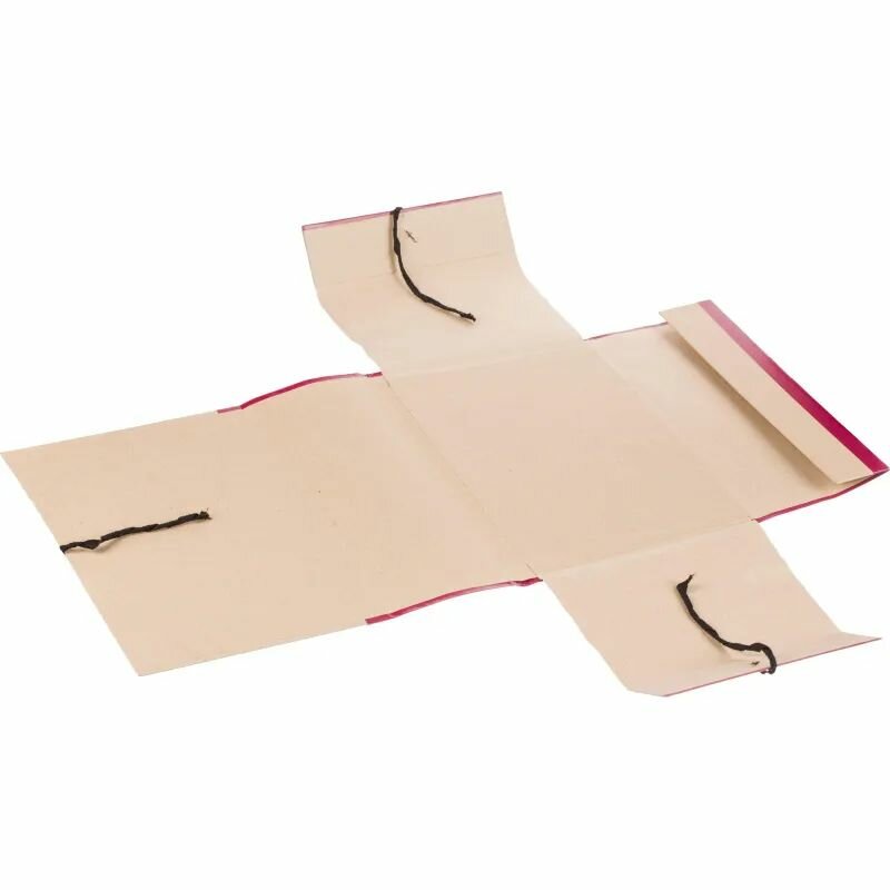 Папка архивная Attache Economy, 150 мм, крафт/бумвинил, 4 завязки, бордовая