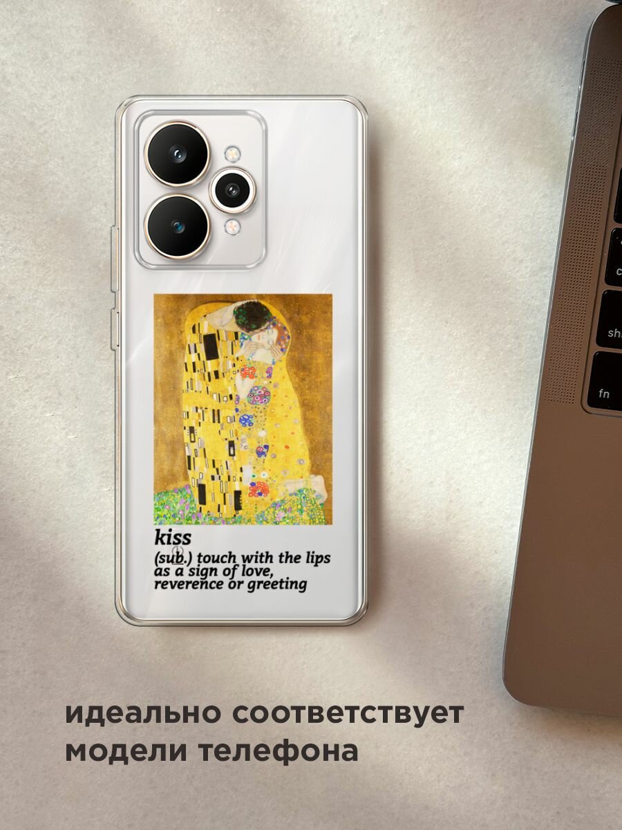 Чехол на Realme 15 / Реалми 15 с принтом "The kiss", прозрачный — фото 1