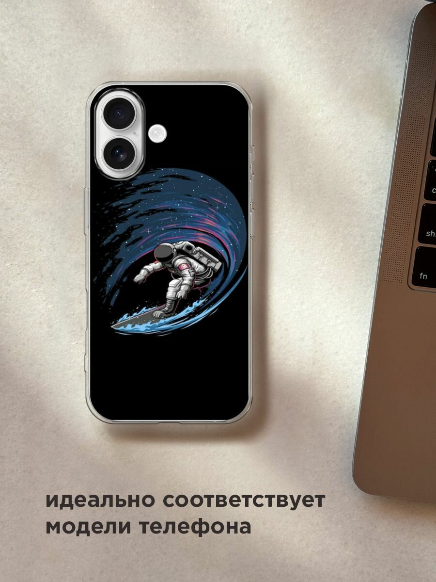 Чехол на Apple iPhone 17 / Айфон 17 с принтом "Космонавт на серфе" — фото 1