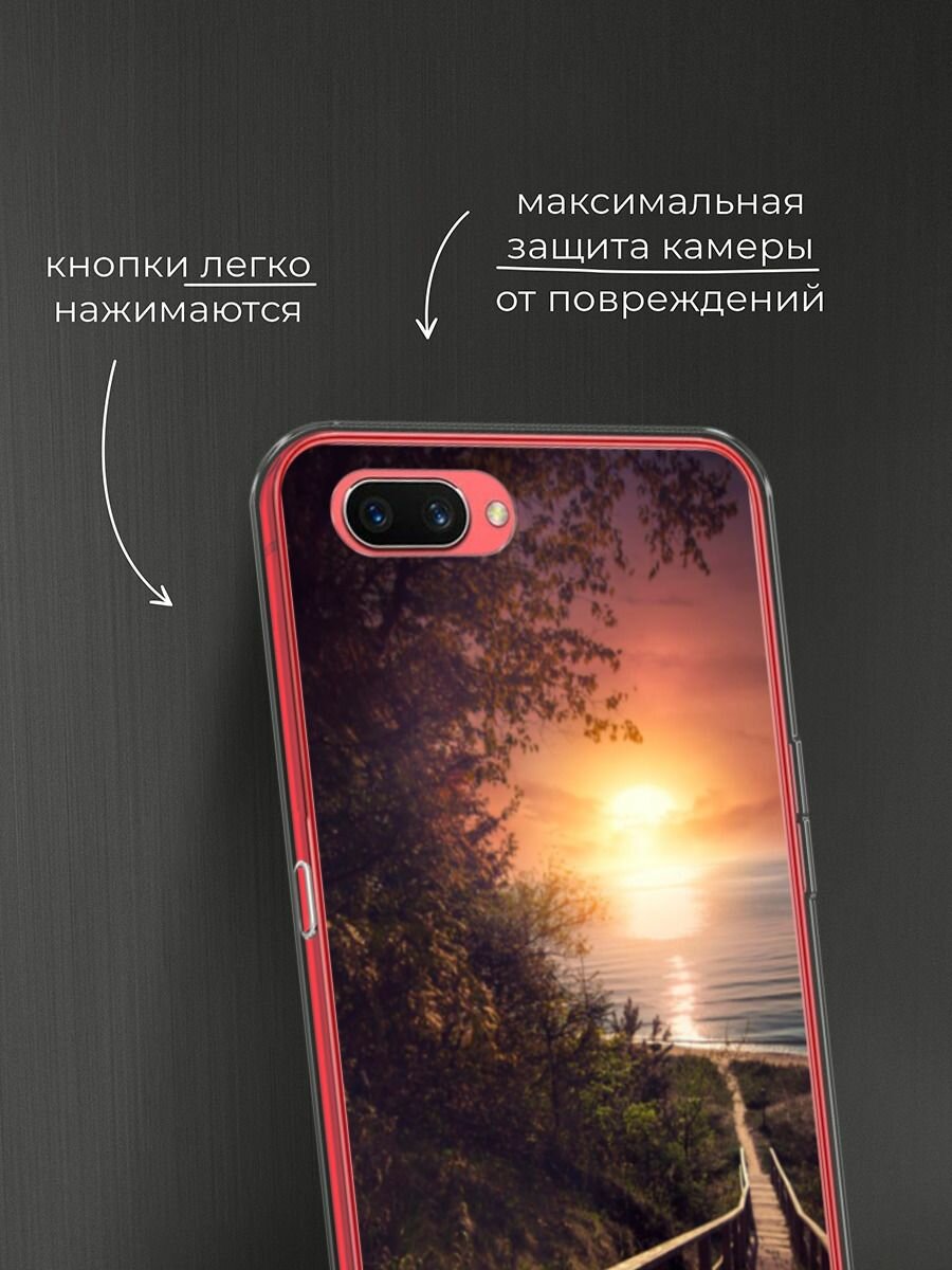 Силиконовый чехол на Oppo A3s / Oppo A3s с принтом "Мост у воды" — фото 1