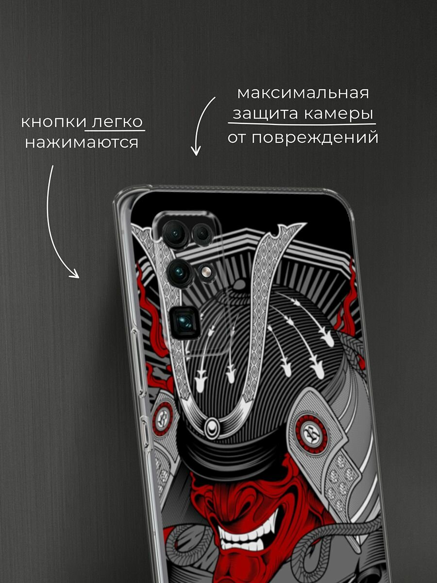 Чехол на Honor 30 / Хонор 30 с принтом "Красная маска самурая" — фото 1