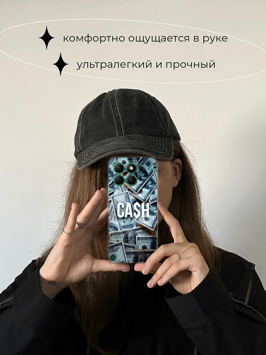 Силиконовый чехол на Honor X8B / Хонор X8B с принтом "Cash" — фото 1