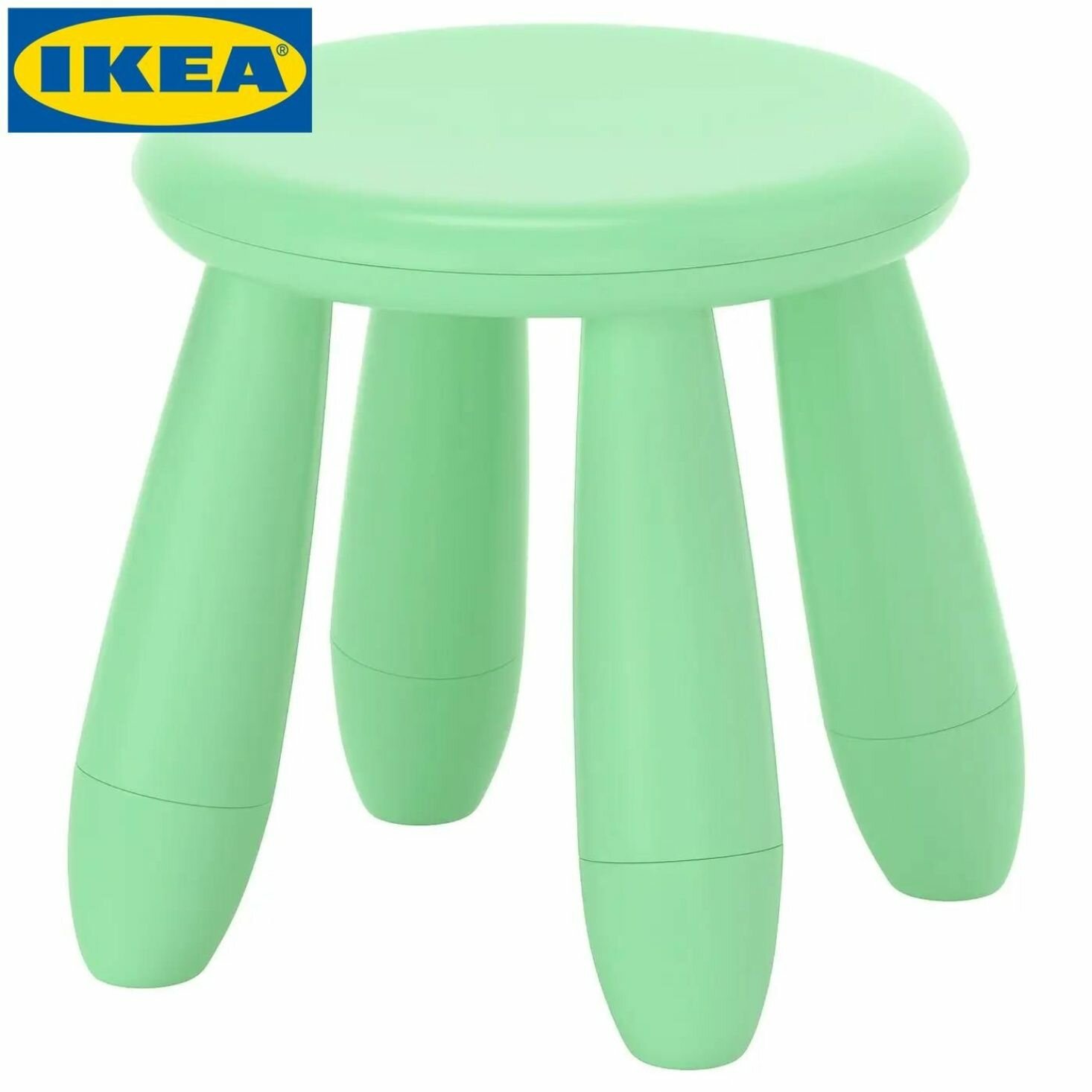 Табурет детский маммут икеа (MAMMUT IKEA), стул детский, желтый