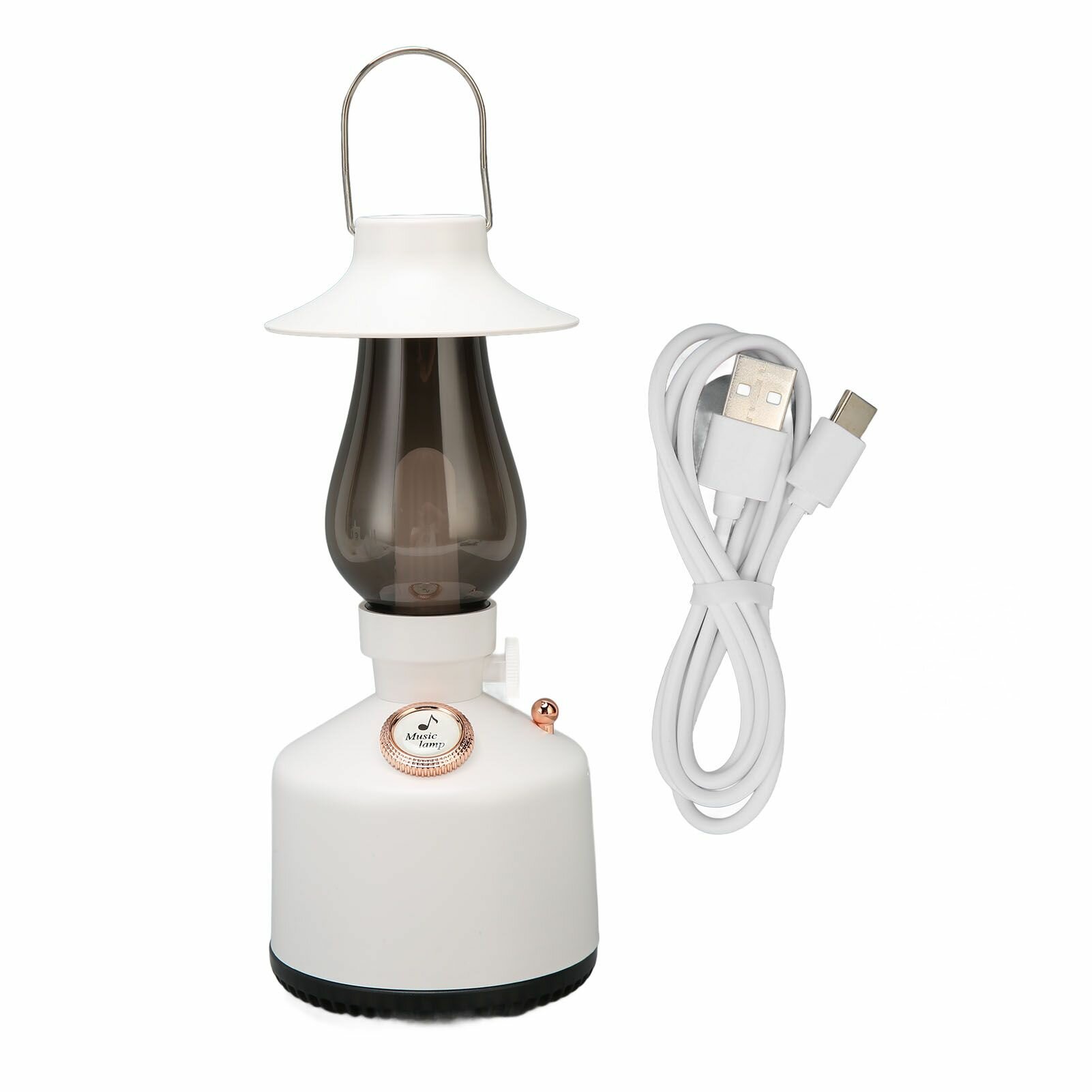 Лампа-динамик Bluetooth, ретро, белая