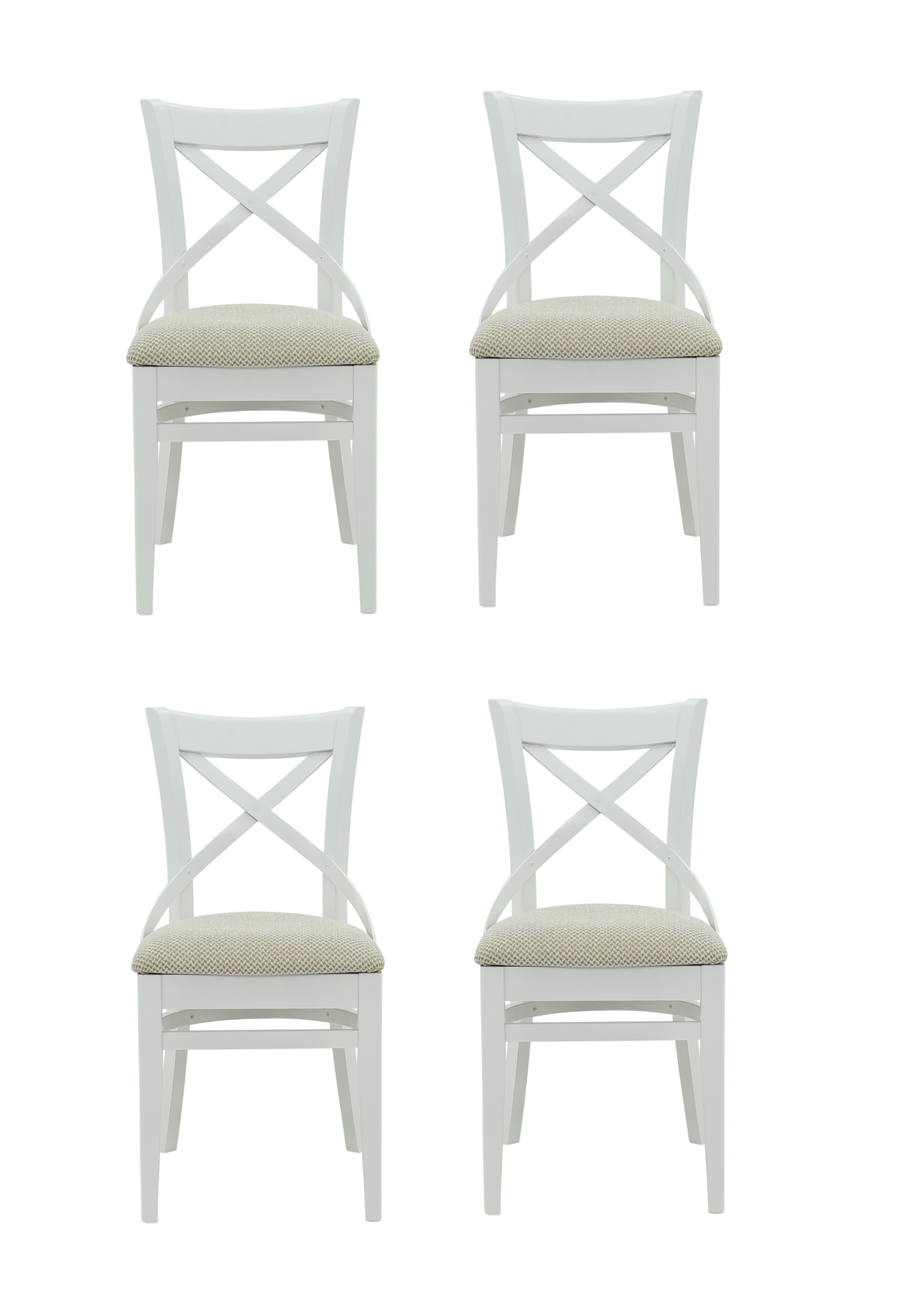 Комплект стульев Аврора Соло венский, Эмаль белая/Дождь 29-4 Жаккард, 4 шт.