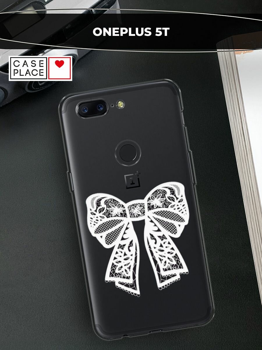 Чехол на OnePlus 5T / ВанПлюс 5Т с принтом "Черно-белый бант 2"