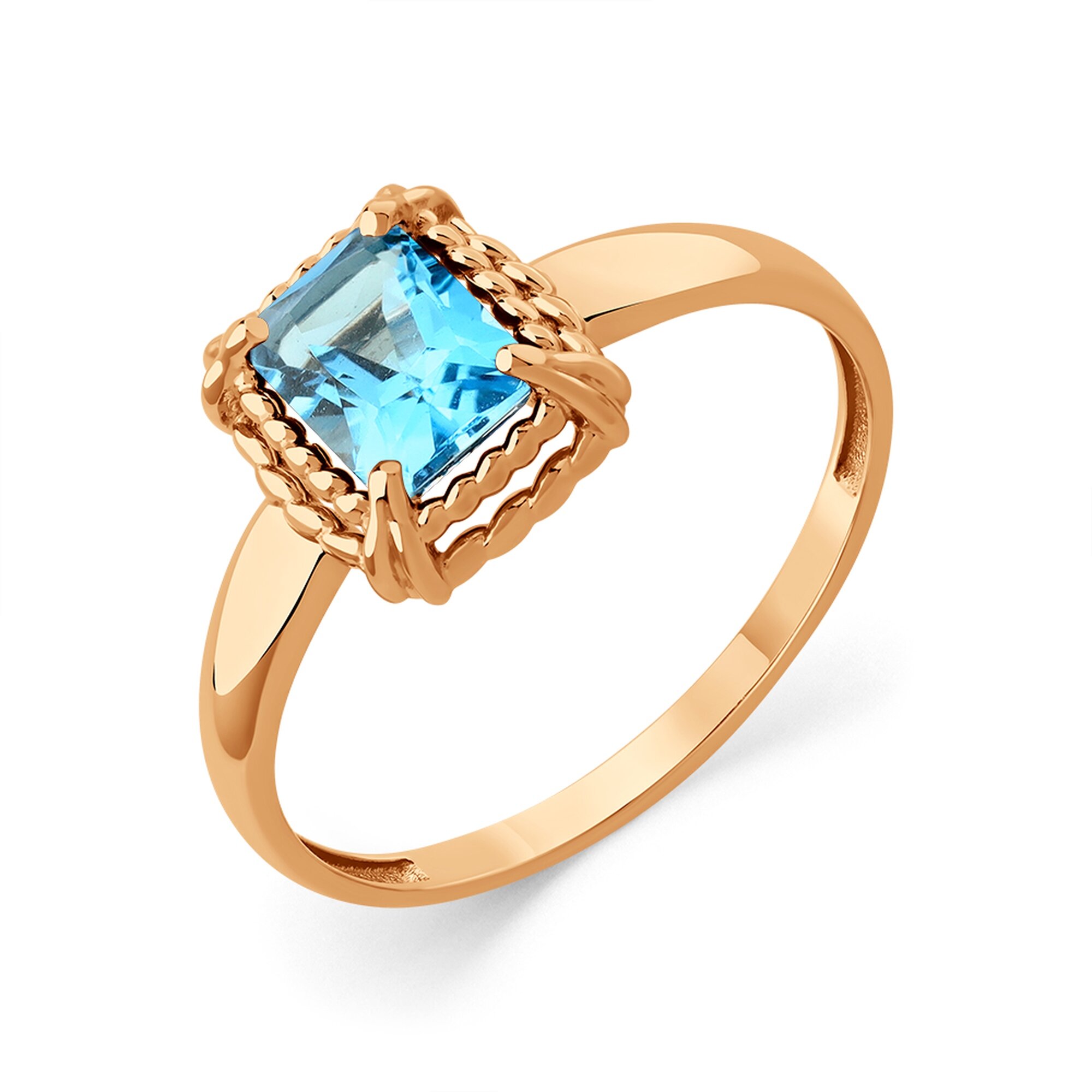 Кольцо Diamant online, красное золото, 585 проба, топаз