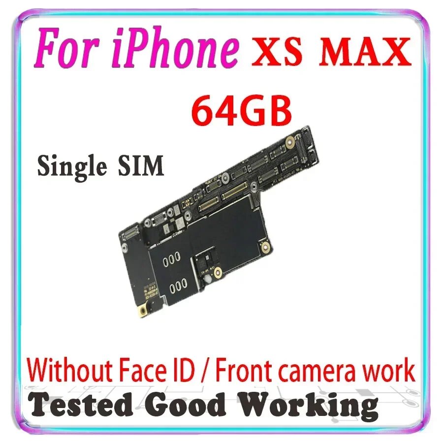 Для iPhone X/XR/XS/XS Max разблокированная материнская плата с Face ID 64 ГБ 128 ГБ чистая материнская плата iCloud 100% протестированная материнская плата XS MAX 64GB