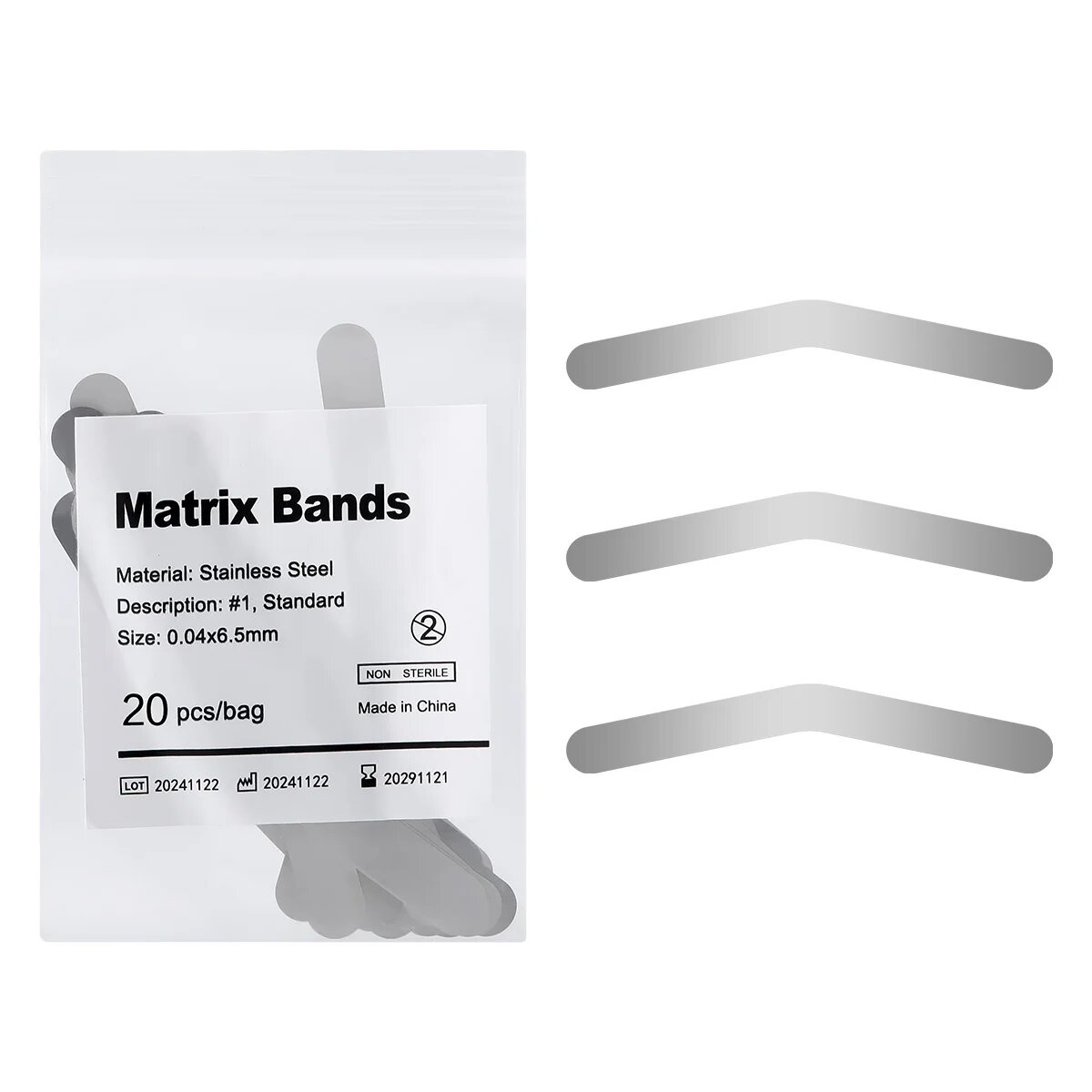 20 шт, ленты для стоматологических матриц, высота мармина, большие увеличенные кривизны, секционные контурные матрицы, восстановление стоматологии AZDENT