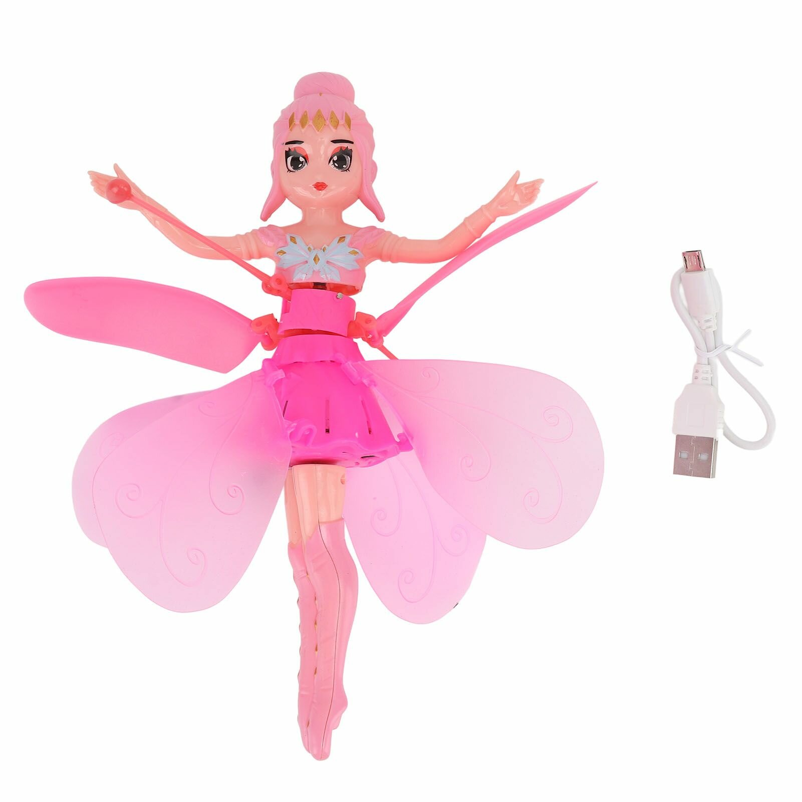 Летающие игрушки для девочек, интеллектуальные индукционные автоматические защиты от отключения питания, летающие куклы для начинающих детей, розовый цвет