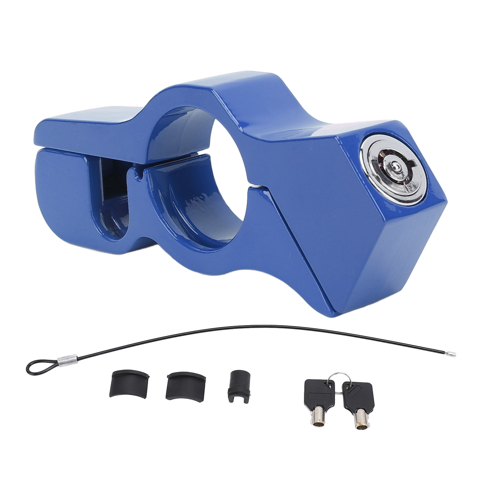 Замок Руля Мотоцикла Из Алюминиевого Сплава Противоугонный Тормоз Дроссельной Заслонки Сцепления с Цепью для ATV Внедорожного Велосипеда Скутера Уличного Синего цвета