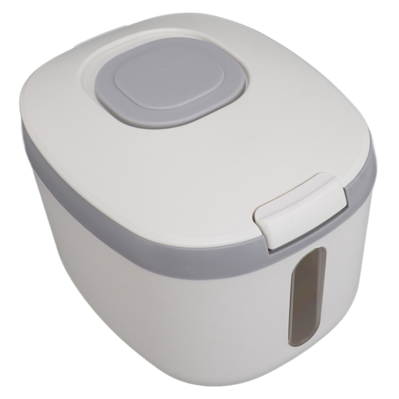 Контейнер для риса, защищенный от насекомых, герметичный ящик для риса без запаха с прозрачным окном для зерна, сахарной муки S, серый (5 кг/11,0 фунтов)