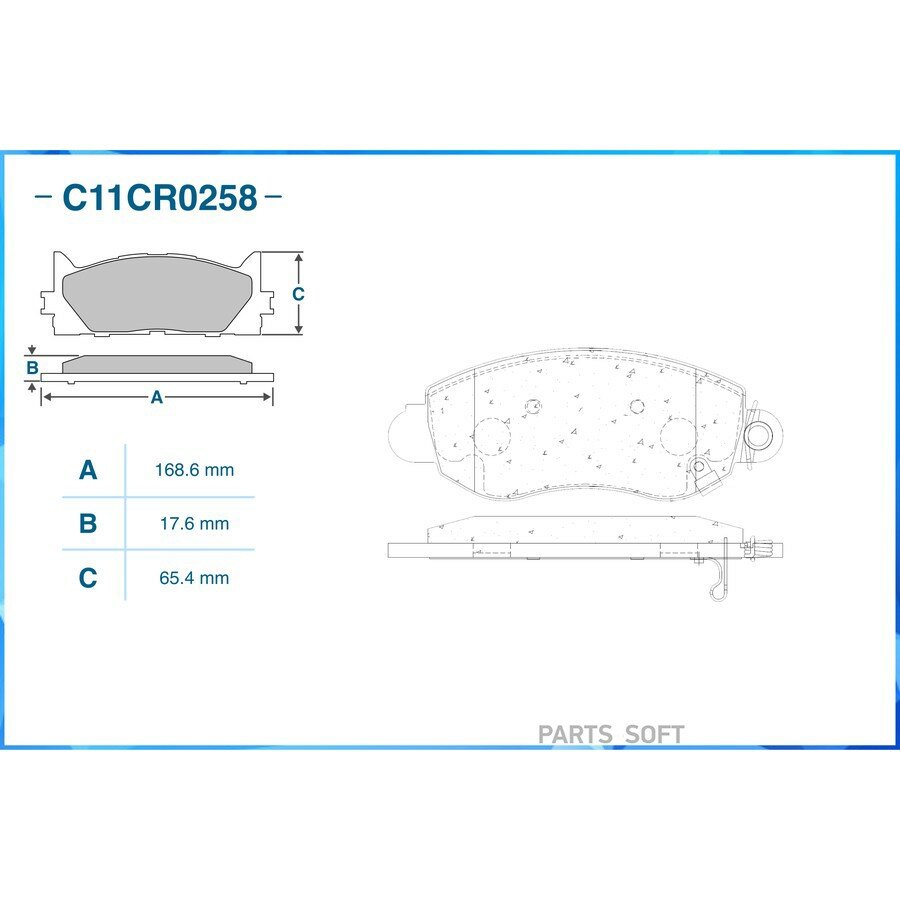CWORKS Тормозные колодки передние, Low Metallic