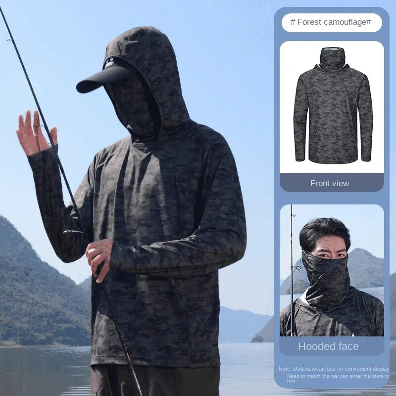 Мужская рубашка для рыбалки Forest Camouflage, серый, XL
