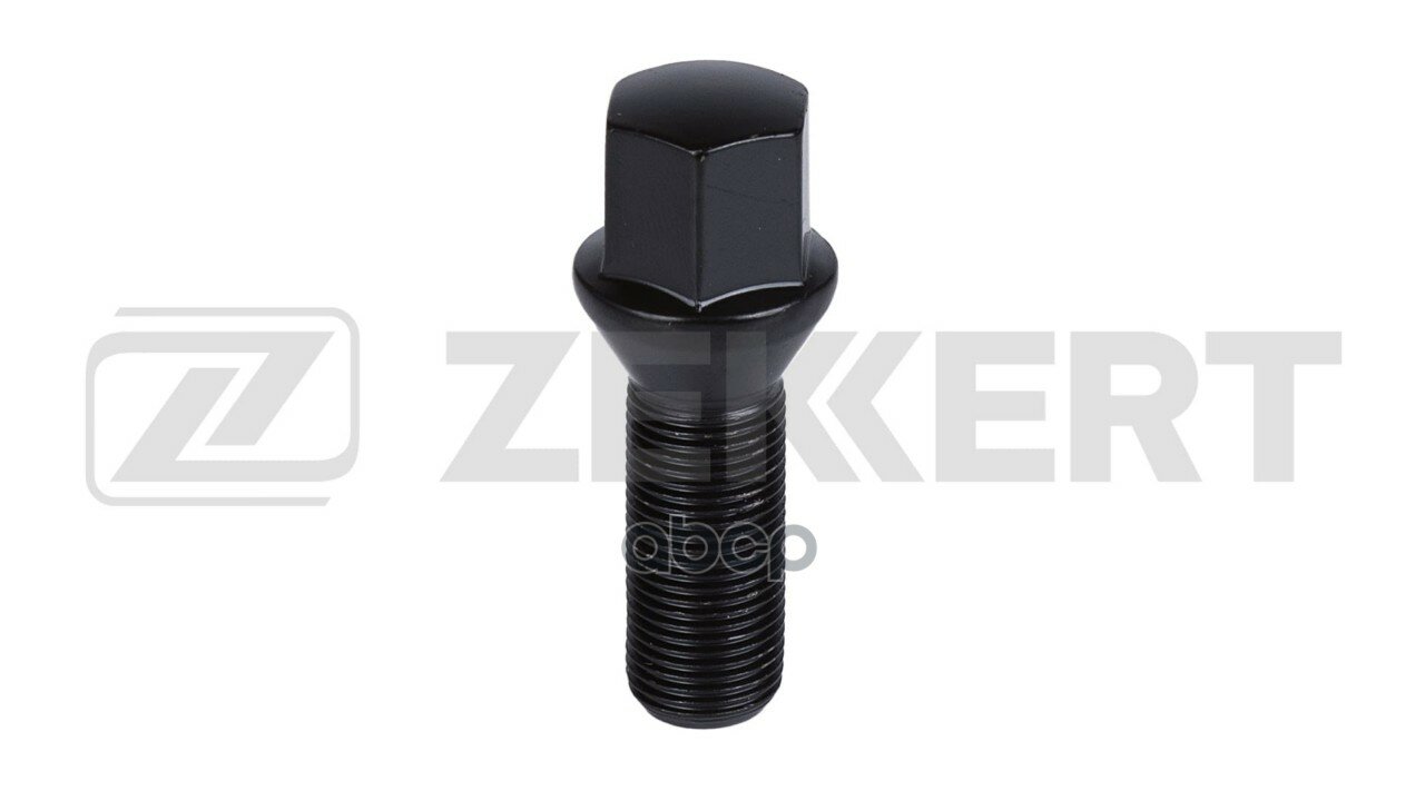Болт колесный конус М14x1 25 длина резьбы 33 ключ 17 черное покрытие Zekkert арт. be-4165