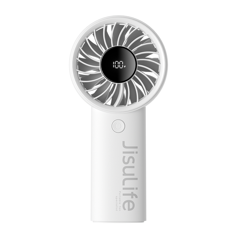 Портативный вентилятор JISULIFE Life4, misty gray, 5000mAh, интеллектуальный цифровой дисплей, 5-ур.