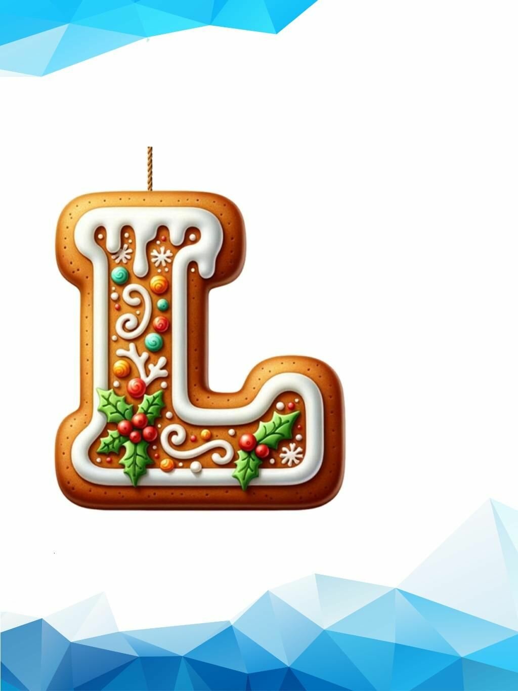Акриловые подвески "Пряничные буквы", - L