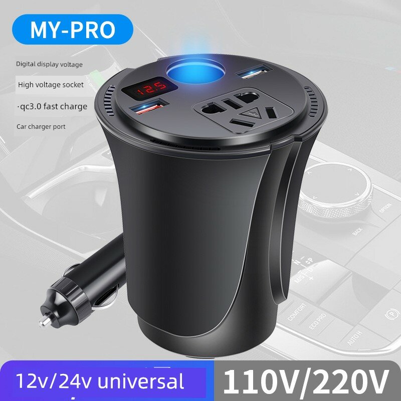 MY-Pro универсальный автомобильный инвертор 12В в 220В с QC3.0 и цифровым дисплеем