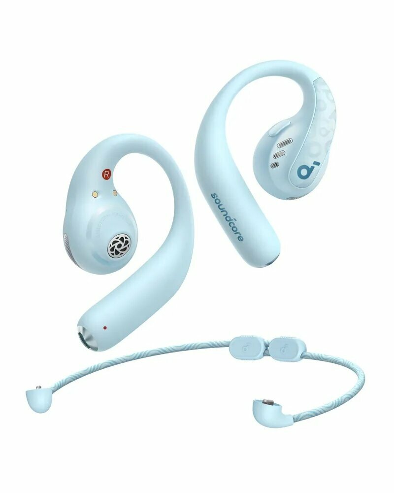 Soundcore Наушники беспроводные с микрофоном Anker Soundcore AeroFit Pro, Bluetooth, USB Type-C, голубой