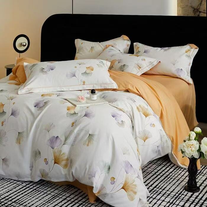 Apollo Bedding Комплект постельного белья, Сатин люкс, Двуспальный с простыней Евро, наволочки 50x70