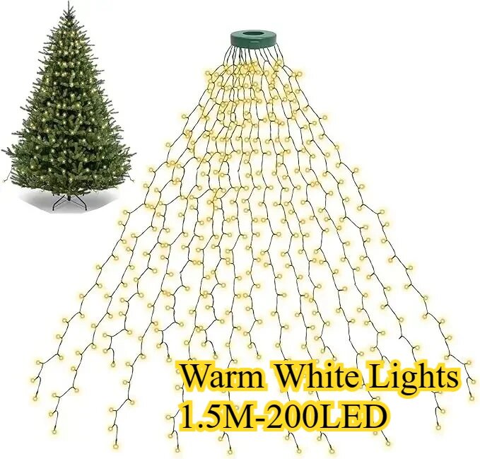 Водопад гирлянда LED Warm White 1.5M 200LED