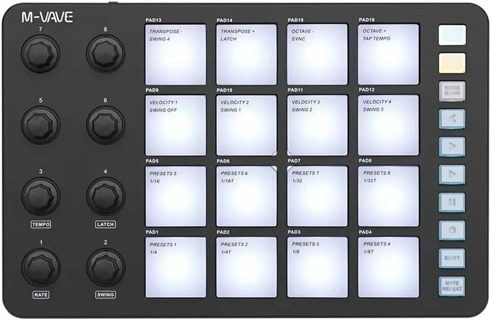Беспроводной MIDI-контроллер M-VAVE SMC-PAD