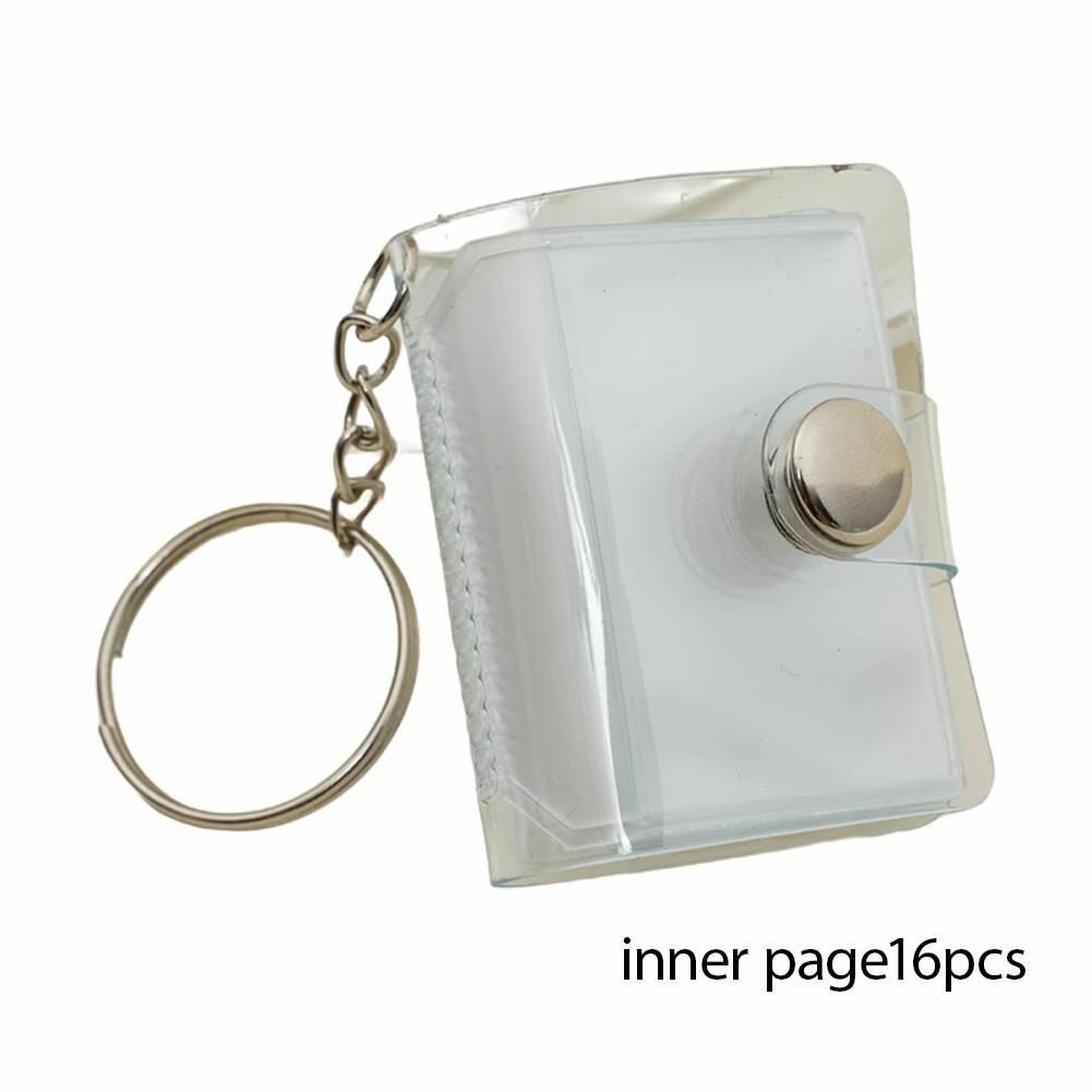 Брелок для ключей на кольце Мини-фотоальбом на 16 фото : Прозрачный блеск , 3.5 2.5 см