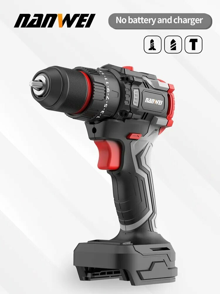 NANWEI 50 Нм 10-мм бесщеточный ударный дрель