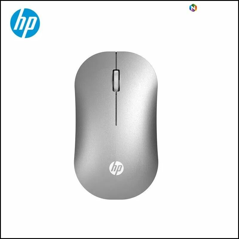 HP Мышь беспроводная DM10,2.4GHz/Bluetooth,1600DPI, кнопка бесшумного, срок службы батареи 6 месяцев, подходит для использования в офисе, серебристый-.-.