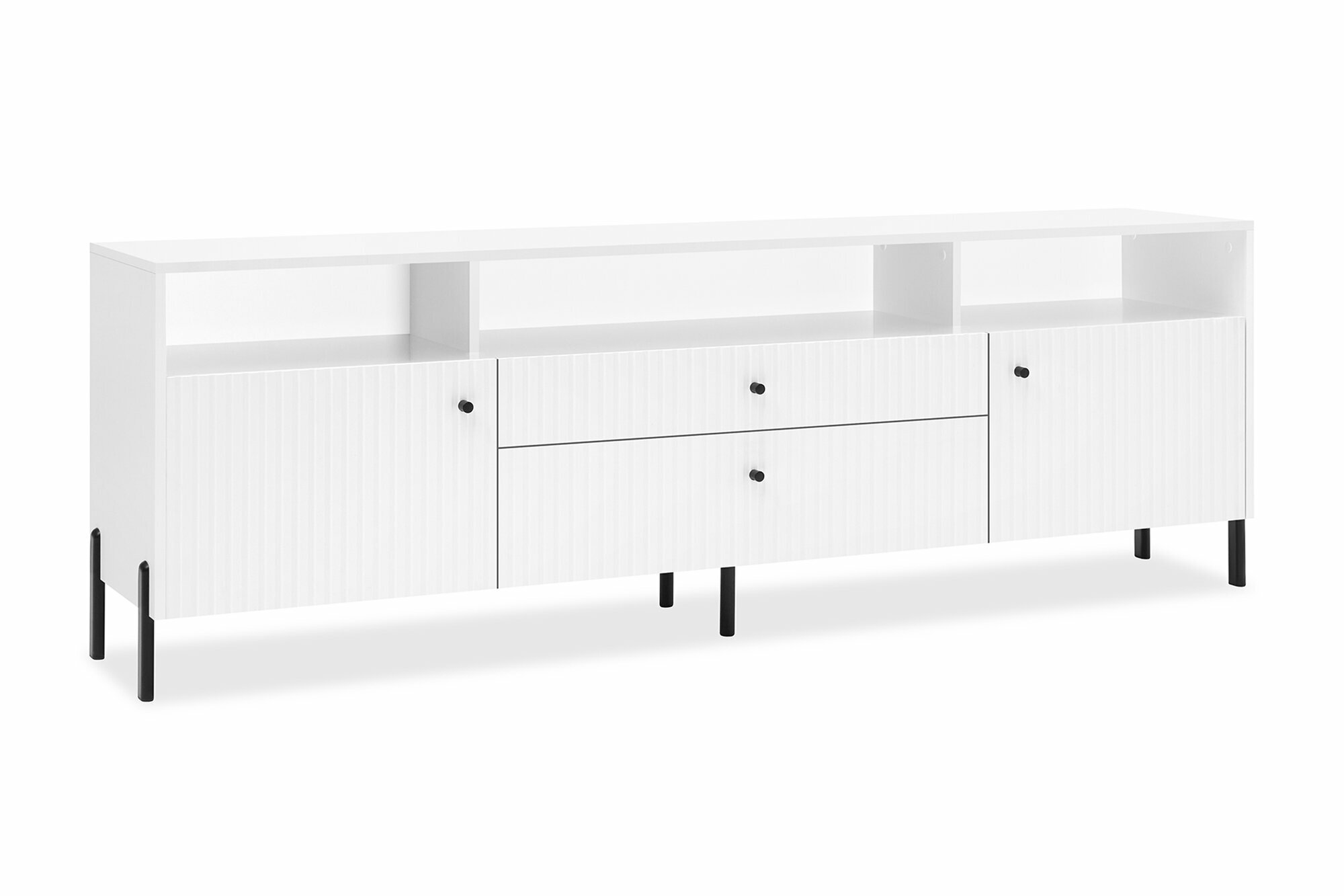 Тумба под телевизор напольная Нонтон Оливия, белый / шарли белый, 200x42.6x66.8 см