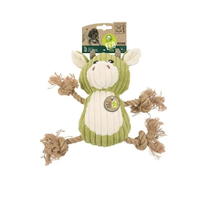 Игрушка мягкая для собак Коровка Рози с канатом, 28 см, MPets 10642999