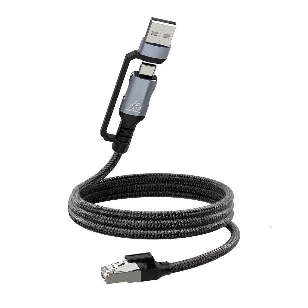 1.8м USB и Type C Ethernet кабель RJ45 100Mbps