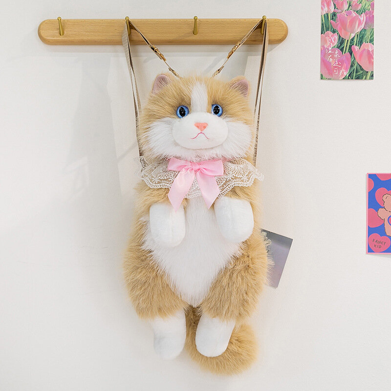 Рюкзак с игрушкой в виде кошки Рэгдолл, плюшевая игрушка, милый рюкзак с кошкой, плюшевая игрушка для девочек, детский подарок