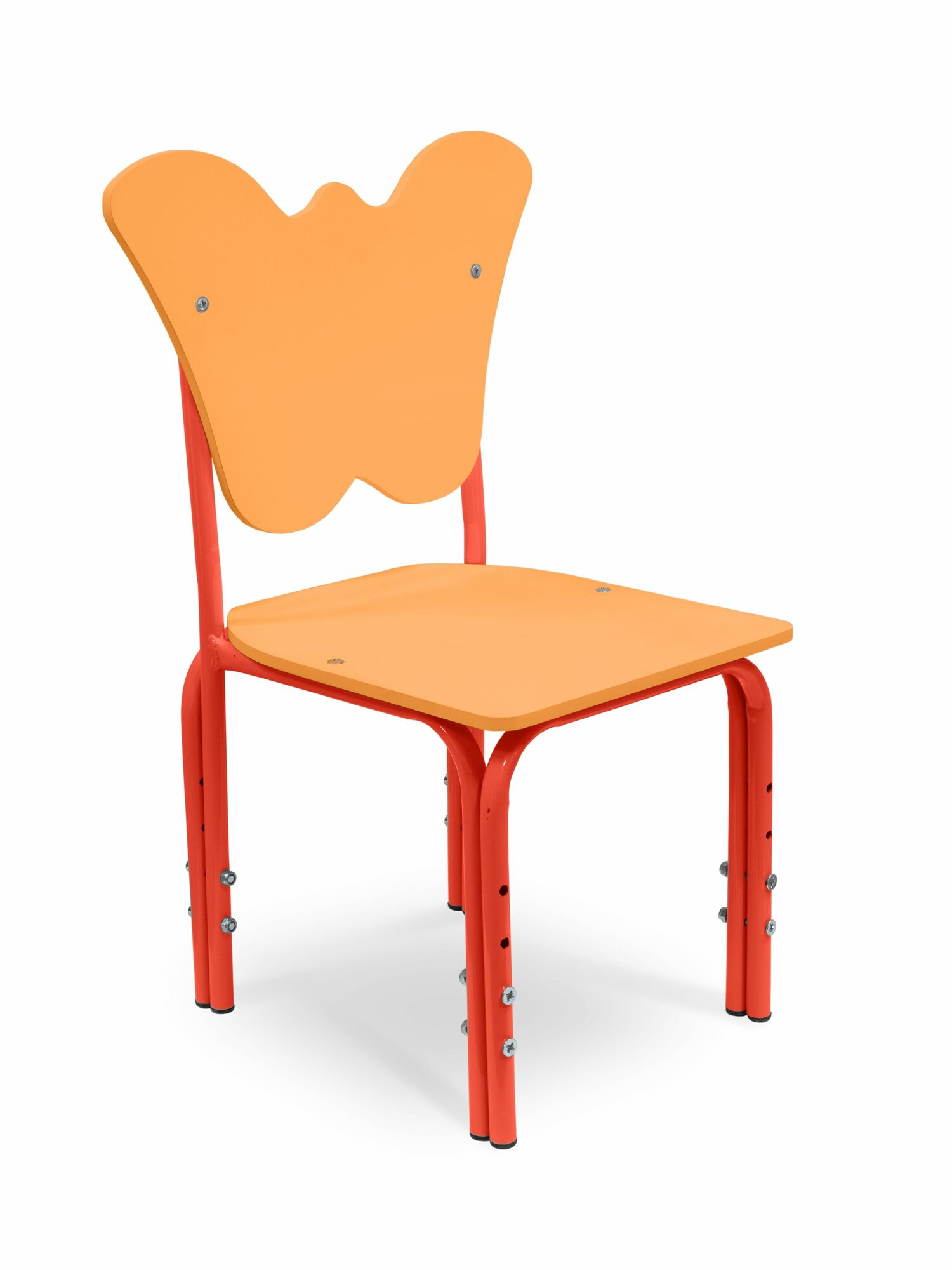 Стульчик детский растущий; Бабочка Оранжевый, Красный
