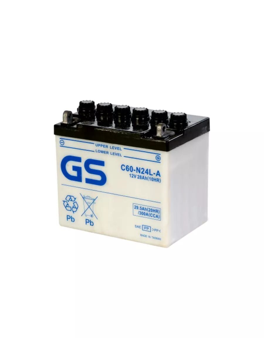Аккумулятор GS C60N-24L-A (б/э) 12V 29.5Ач обр. пол.
