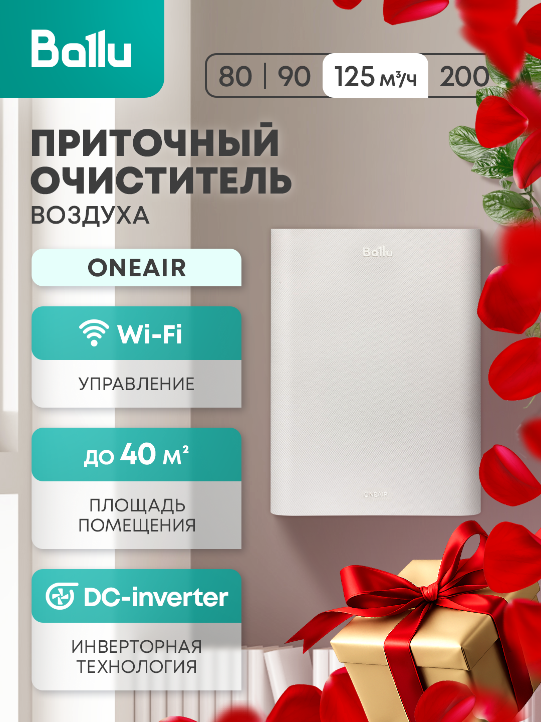 Очиститель воздуха приточный Ballu ONEAIR ASP-100W