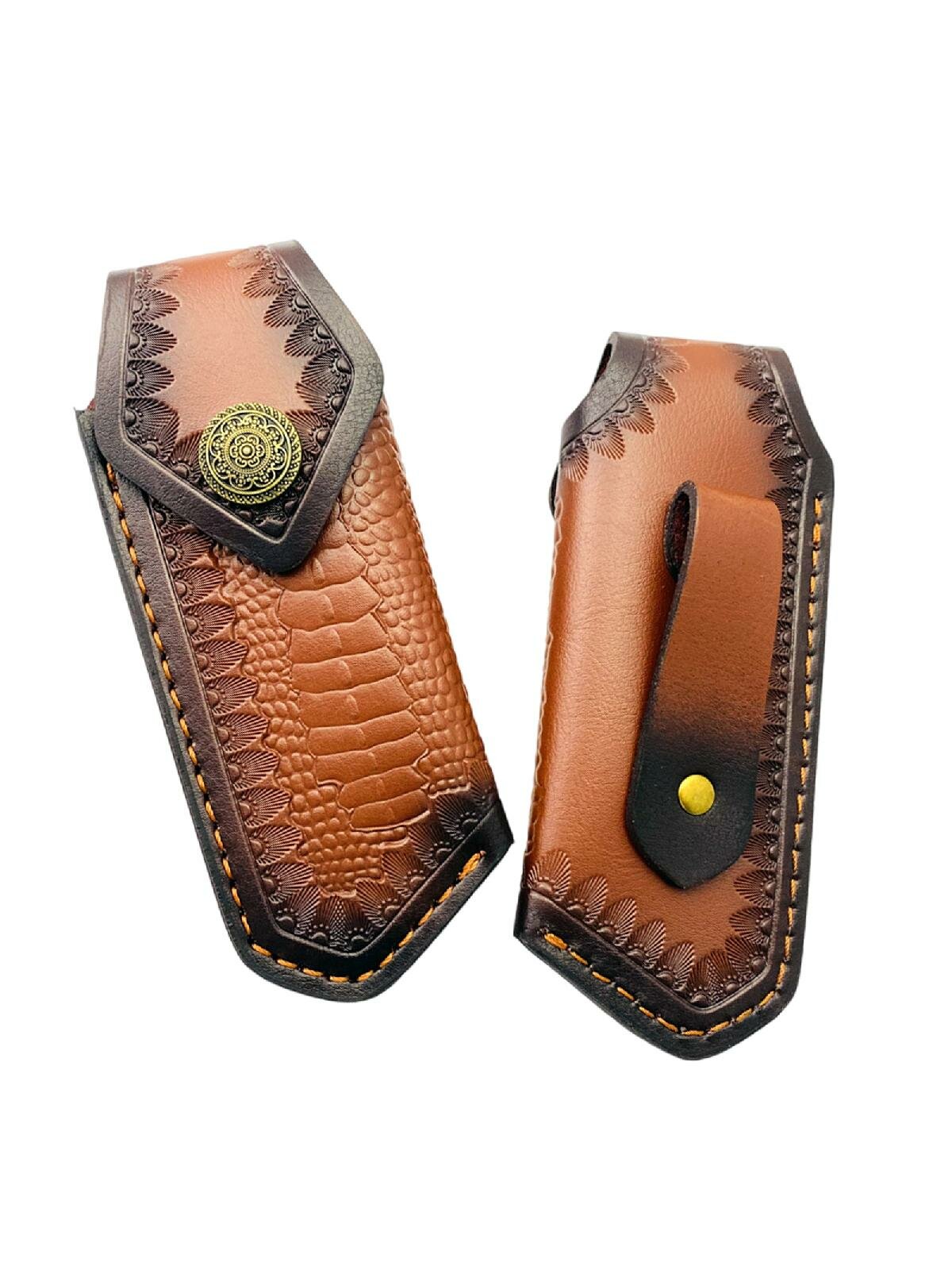 Складной футляр для хранения ножей из воловьей кожи