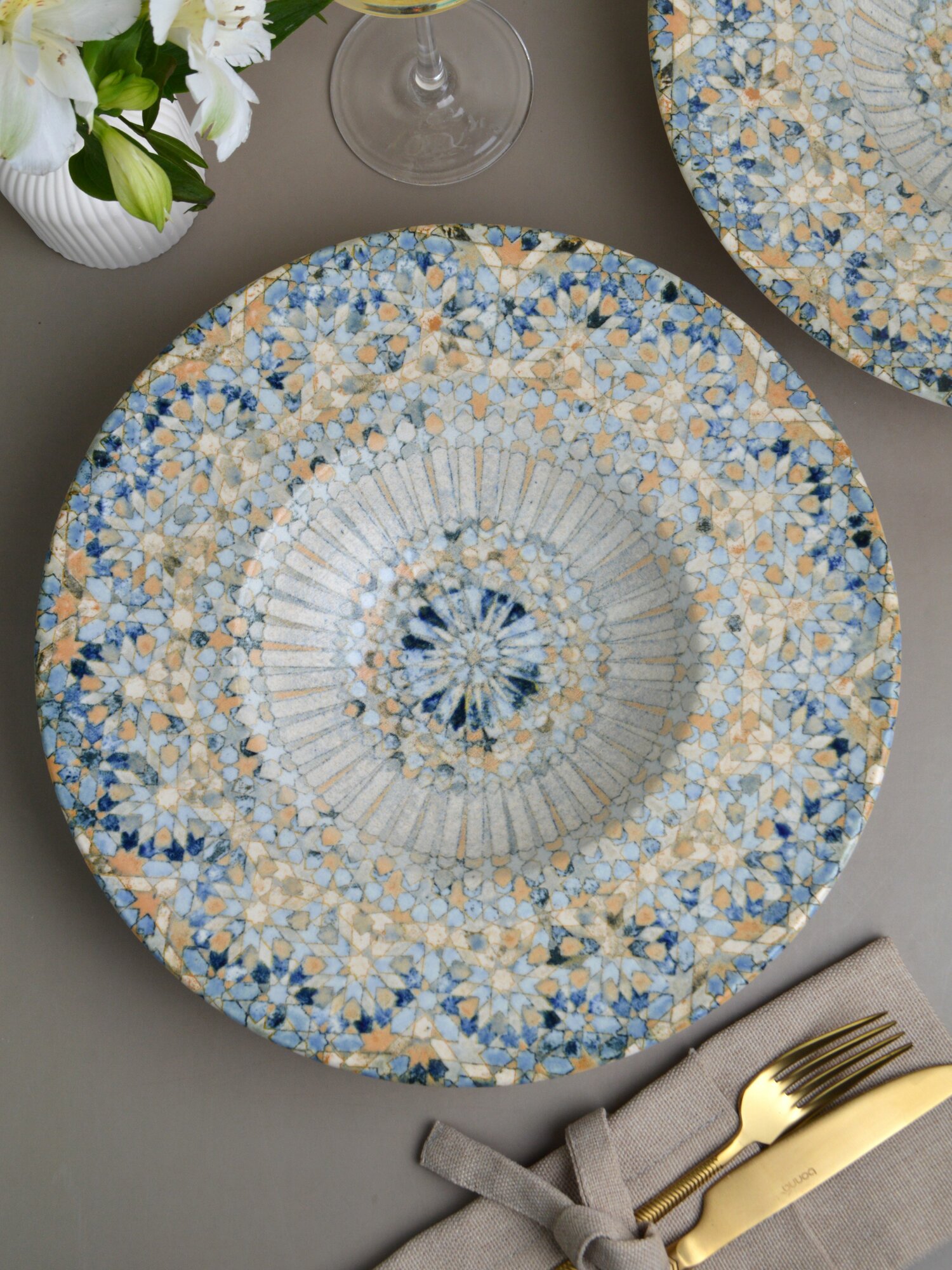 Набор тарелок для пасты 2 шт, 28 см, 400 мл, Bonna Mosaic, фарфор