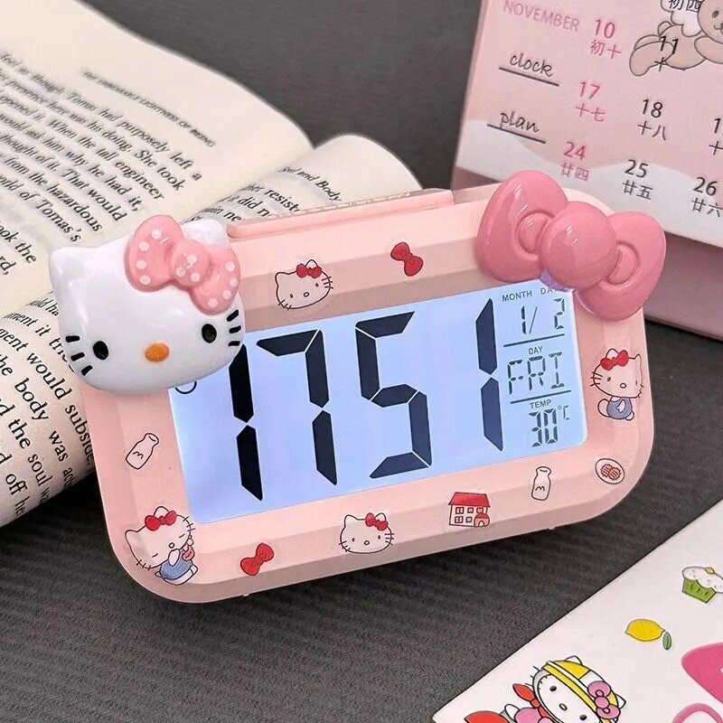 Многофункциональный электронный будильник в стиле Hello Kitty 1 шт