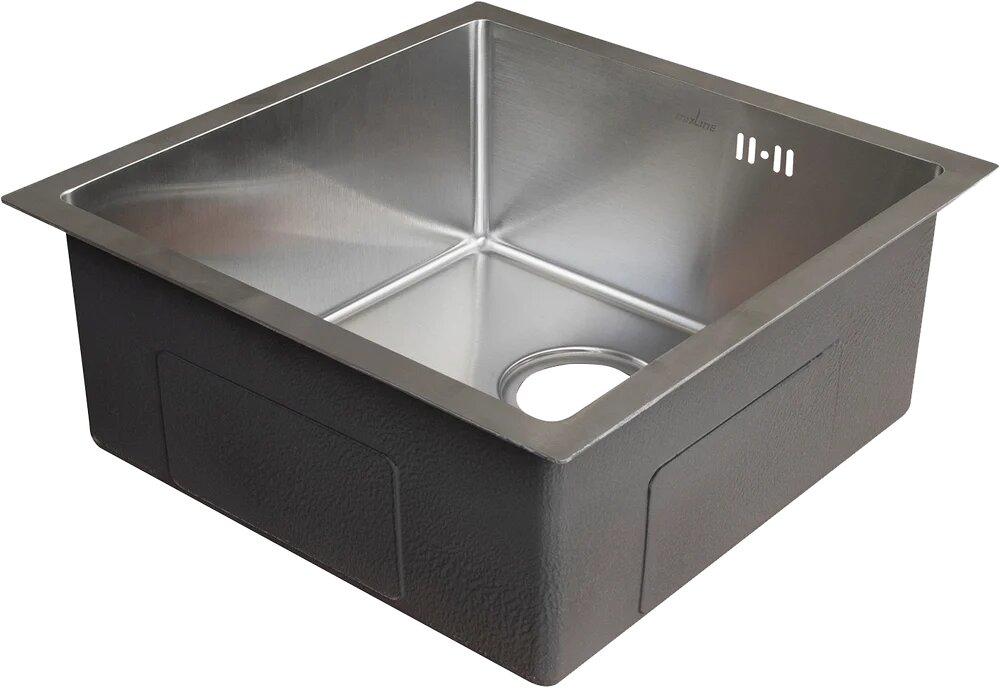 Мойка кухонная Mixline Pro 547225 металлическая, 45x45, мойка для кухни, квадратная, встраиваемая снизу, матовая