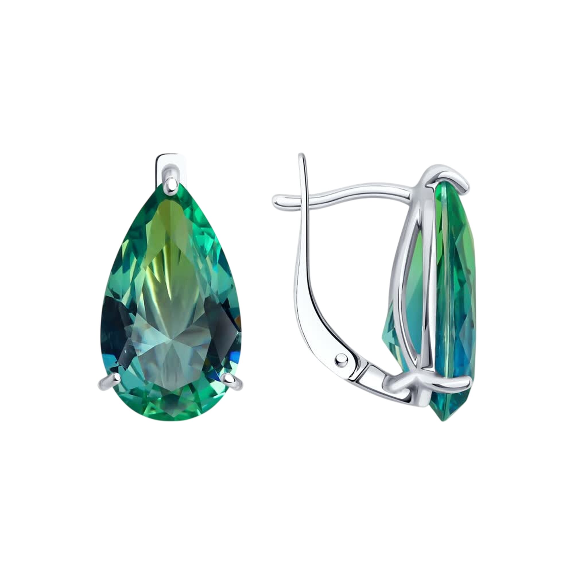 Серьги, серебро, 925 проба, родирование, ситалл