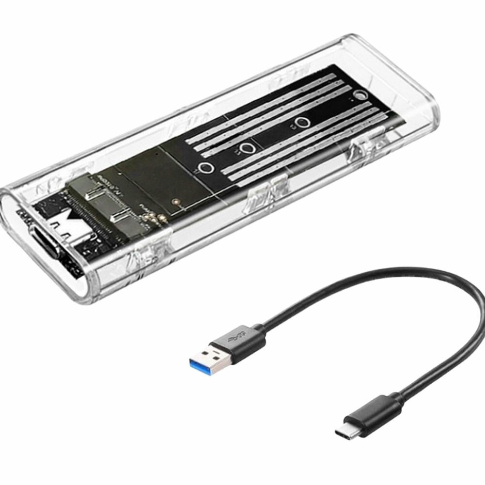 Прозрачный M.2-бокс для SSD-накопителей NGFF SATA с интерфейсом USB 3.1 Type-C внешний корпус USB 3.1 Type-C для M.2 SSD NGFF SATA