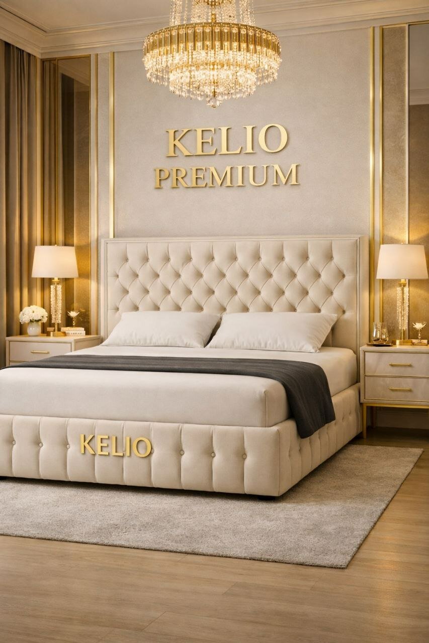 Кровать двуспальная 180х200 с подъемным механизмом и ортопедическим основанием Amur бежевый