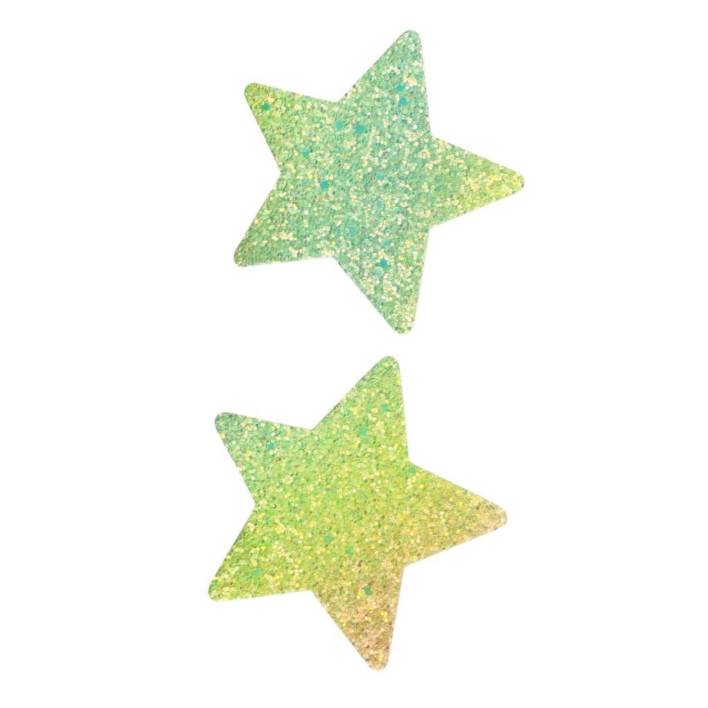 10 пар одноразовых сексуальных флуоресцентных наклеек на грудь -желто-зеленая градиентная пятиконечная звезда