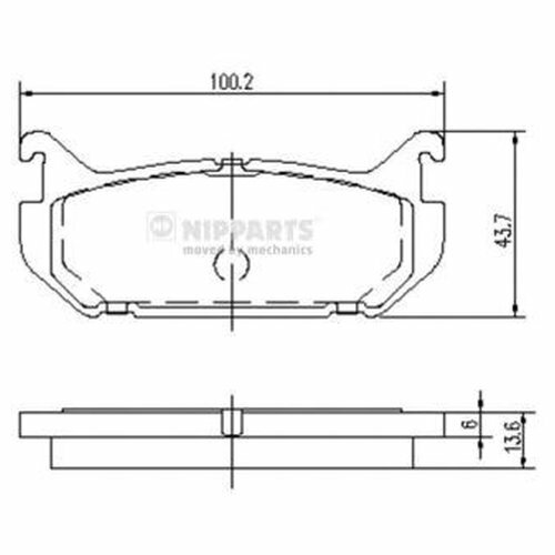 Комплект задних тормозных колодок Nipparts J3613007 для Mazda 626 IV, MX-6, Xedos 6